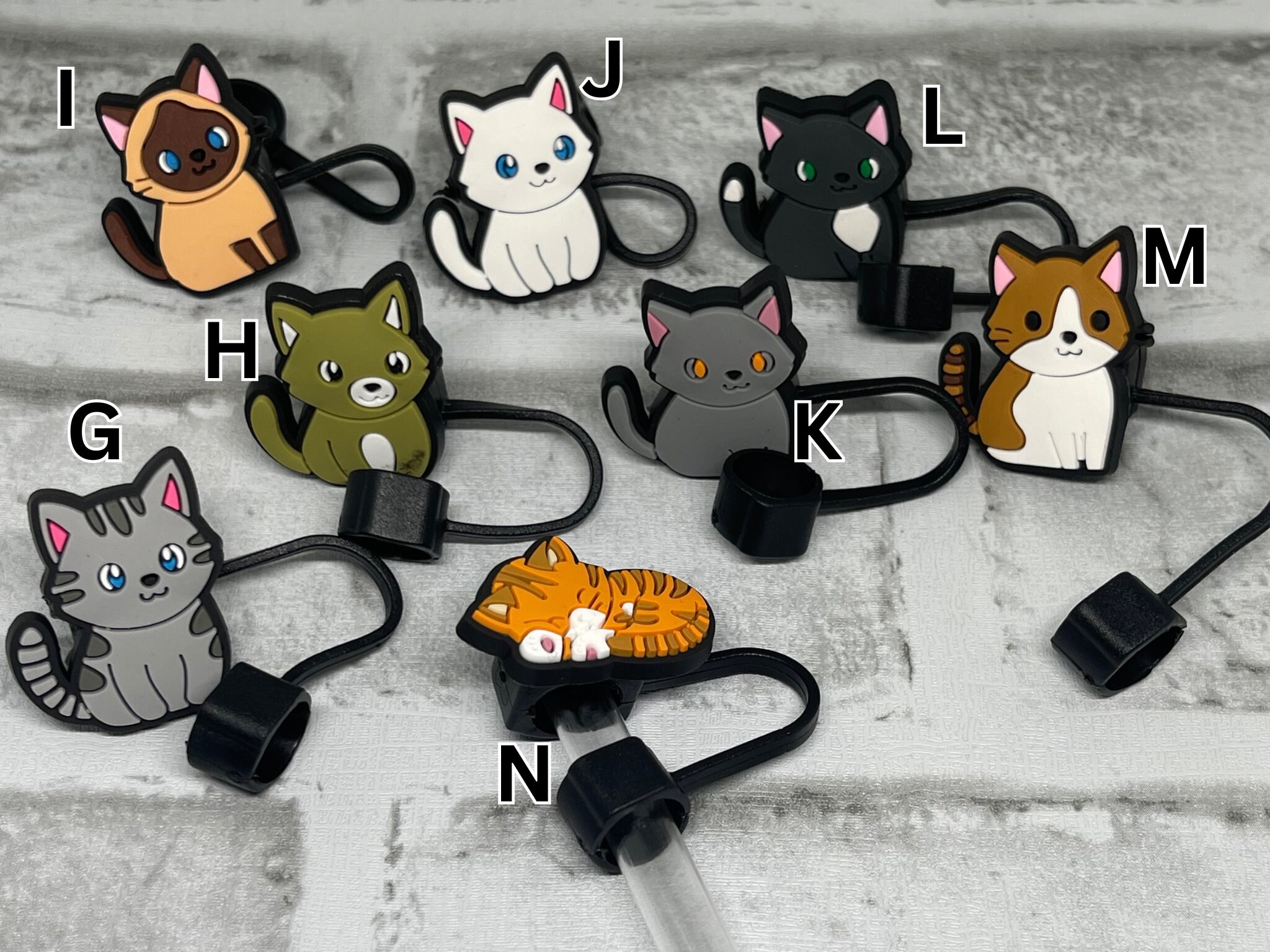 Cat Straw Topper, Animal Straw Accessories, Straw Covers, Straw Charms ...