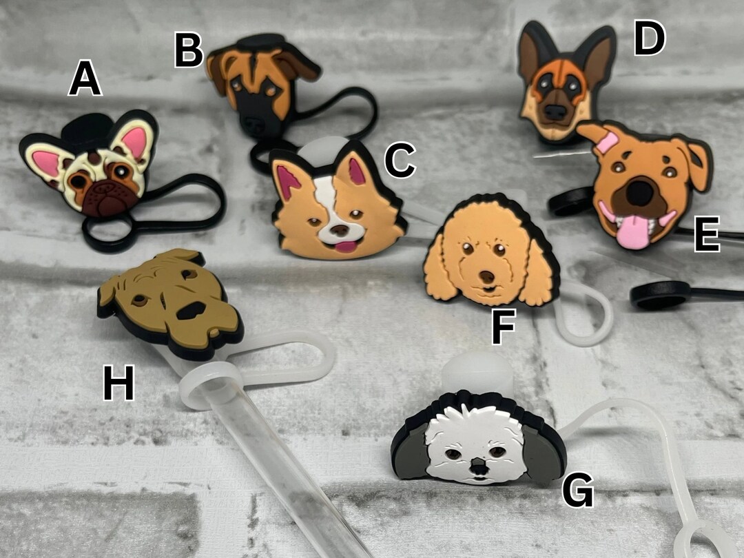 Dog Straw Topper, Animal Straw Accessories, Straw Covers, Straw Charms ...