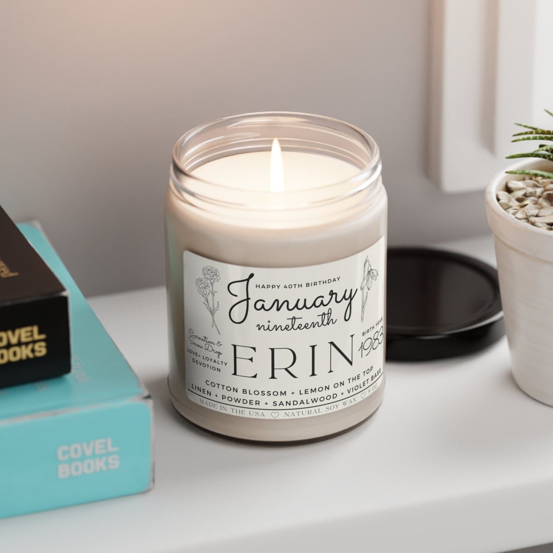 Personalized Birth Flower Candle Personalized Birthday Candle Month ...