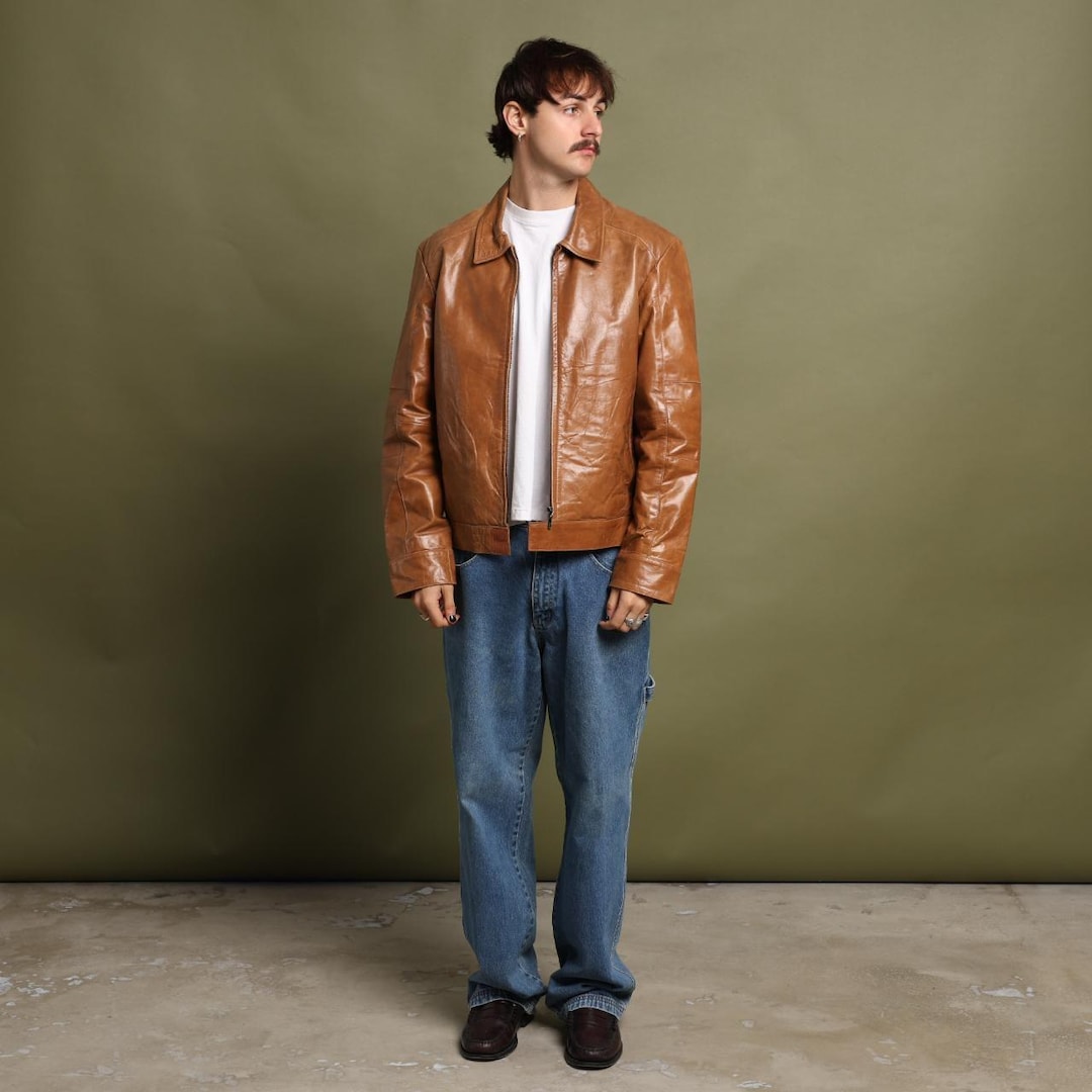 Avia Trix Leather Bomber Jacket L - Etsy