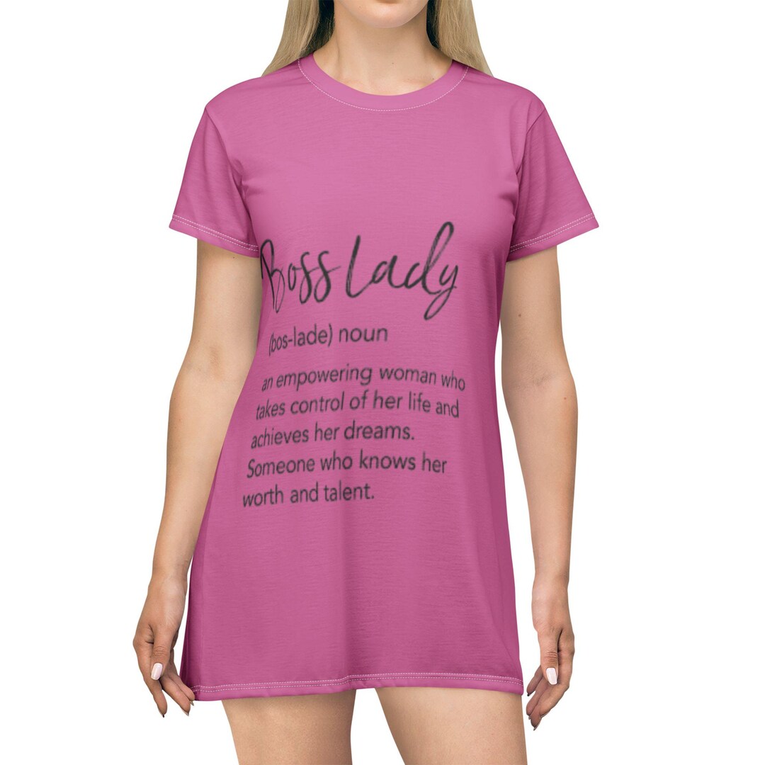 Boss Lady Definition T-shirt Dress | Empowerment Typography Dress - Etsy