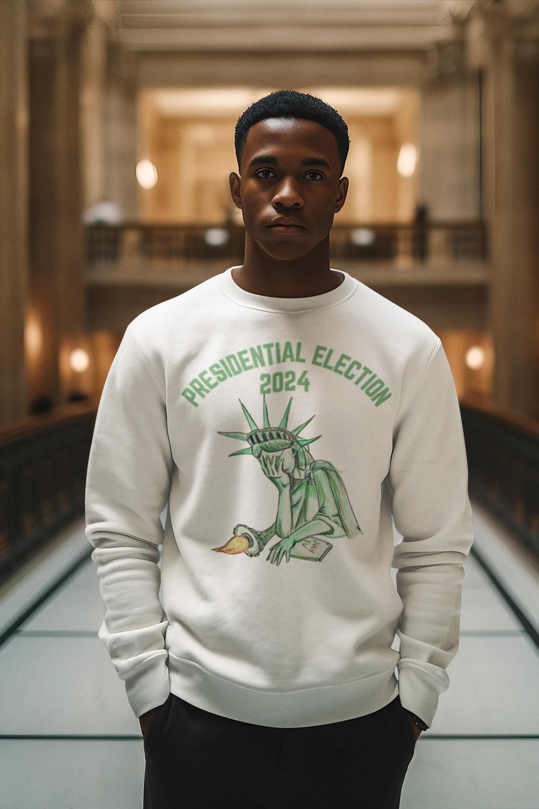 Embarrassed Statue of Liberty Sweatshirt: 2024 Election Gift - Etsy