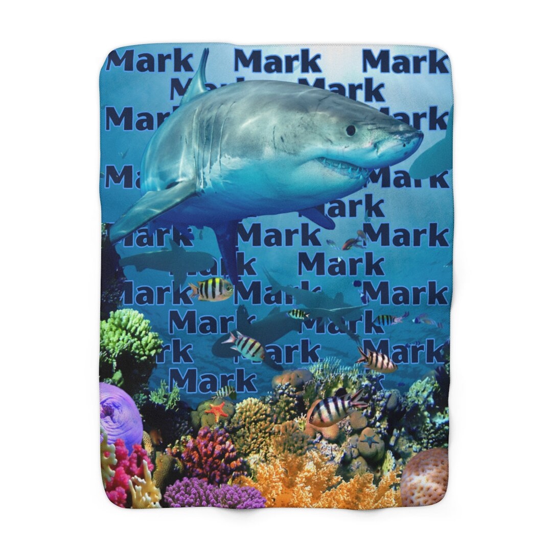 Personalized Shark Plush Blanket: Custom Name Fleece Decor - Etsy