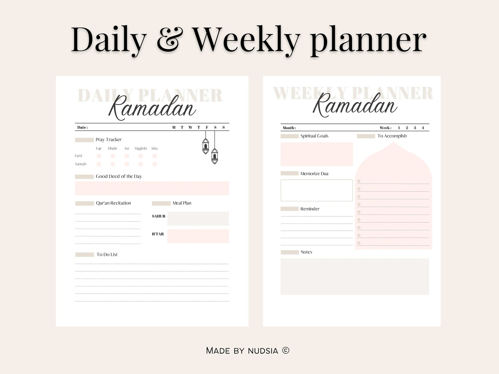 Printable Ramadan Planner 2023 Eid Mubarak Muslim Planner - Etsy