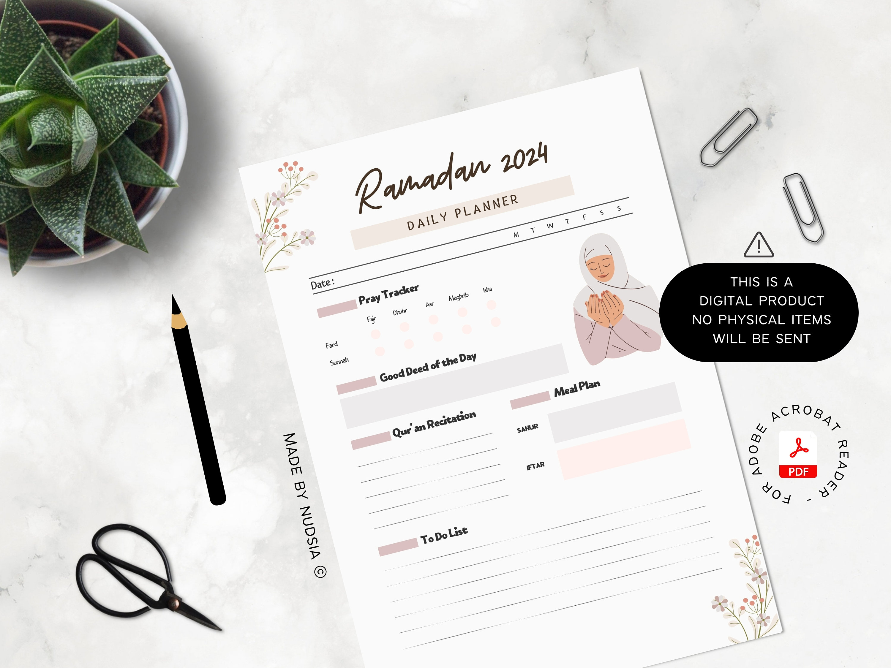 Printable Ramadan Planner 2024, Ramadan Calendar 2024 With Quran ...