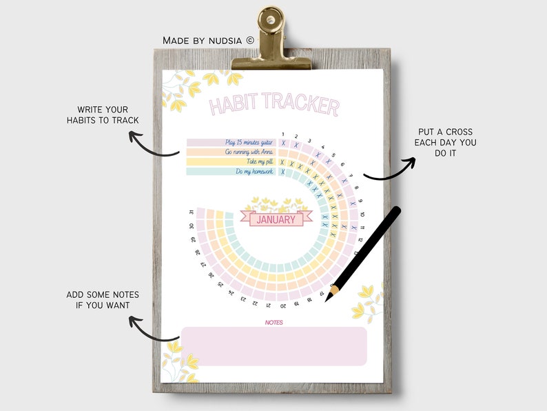 Monthly Habit Tracker Printable, Daily Routine Day Tracker, Daily Habit ...