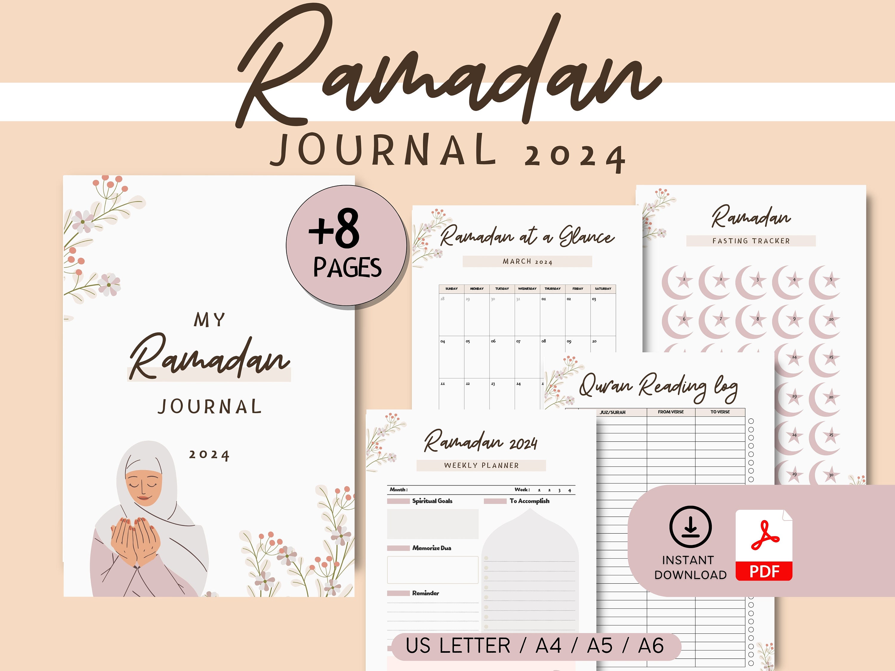 Printable Ramadan Planner 2024, Ramadan Calendar 2024 With Quran ...