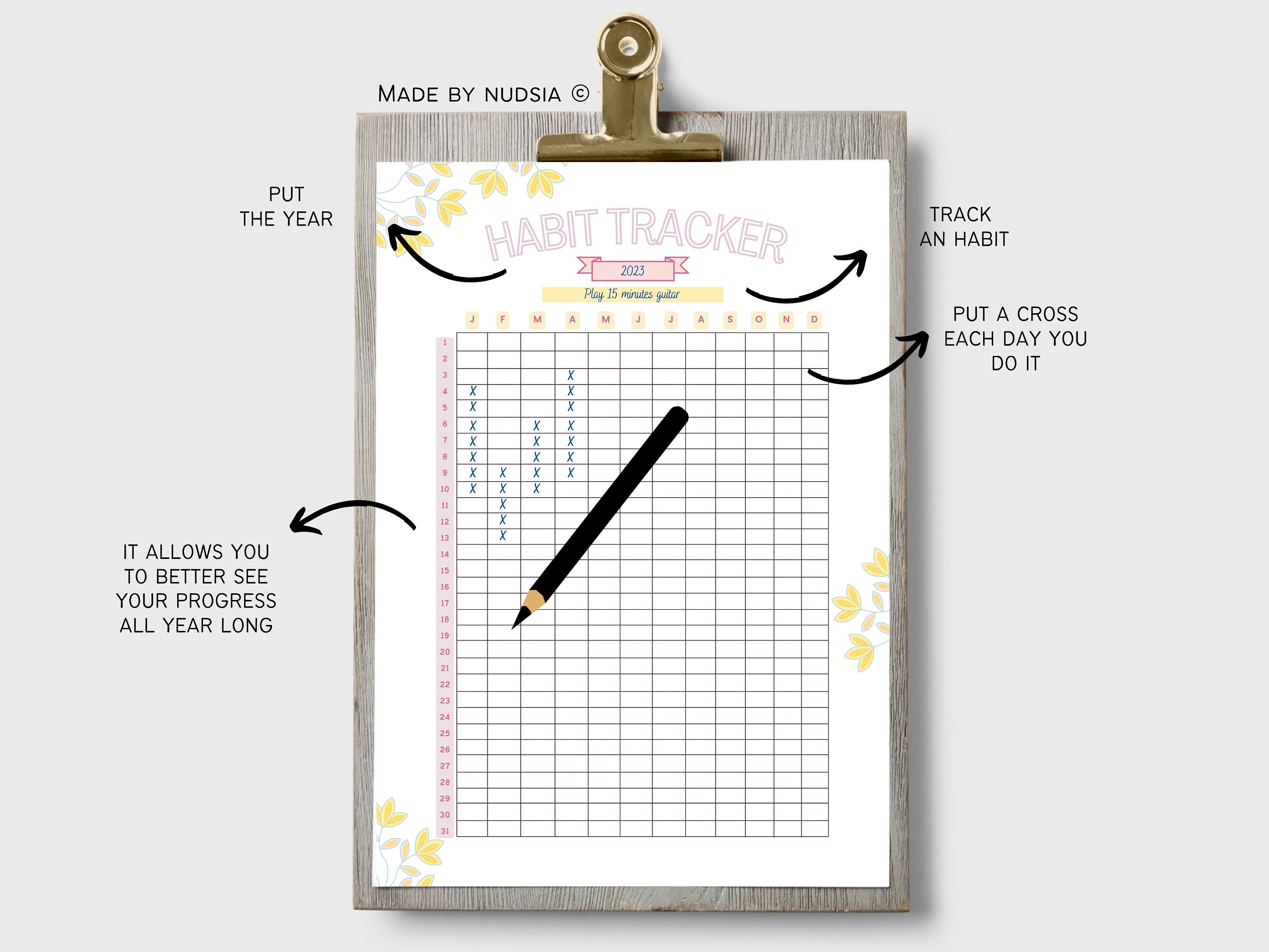 Monthly Habit Tracker Printable, Daily Routine Day Tracker, Daily Habit ...