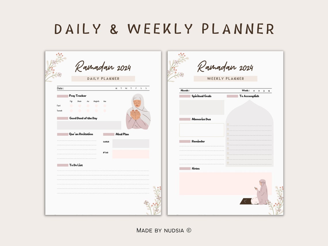 Printable Ramadan Planner 2024, Ramadan Calendar 2024 With Quran ...