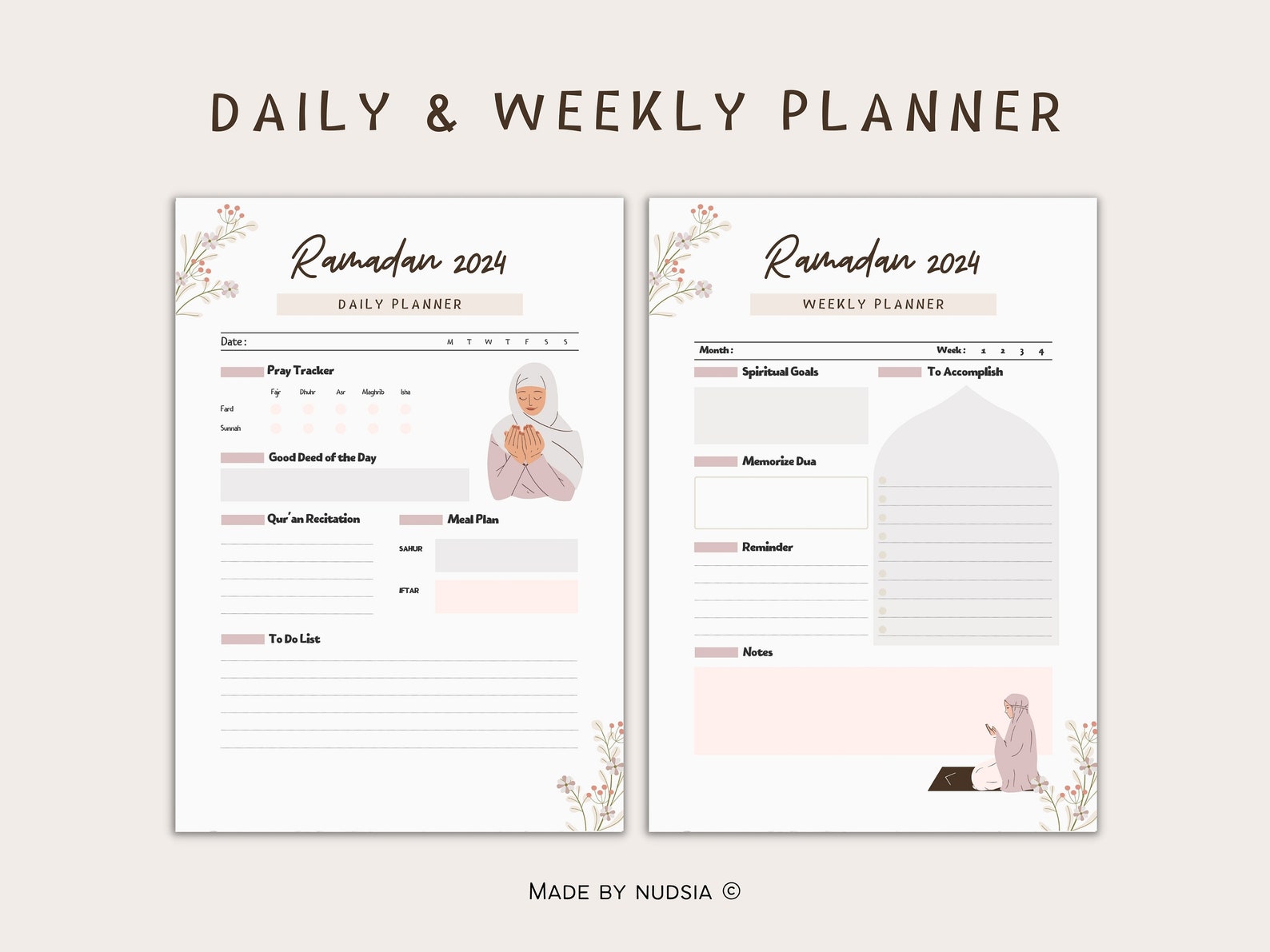 Printable Ramadan Planner 2024, Ramadan Calendar 2024 With Quran ...