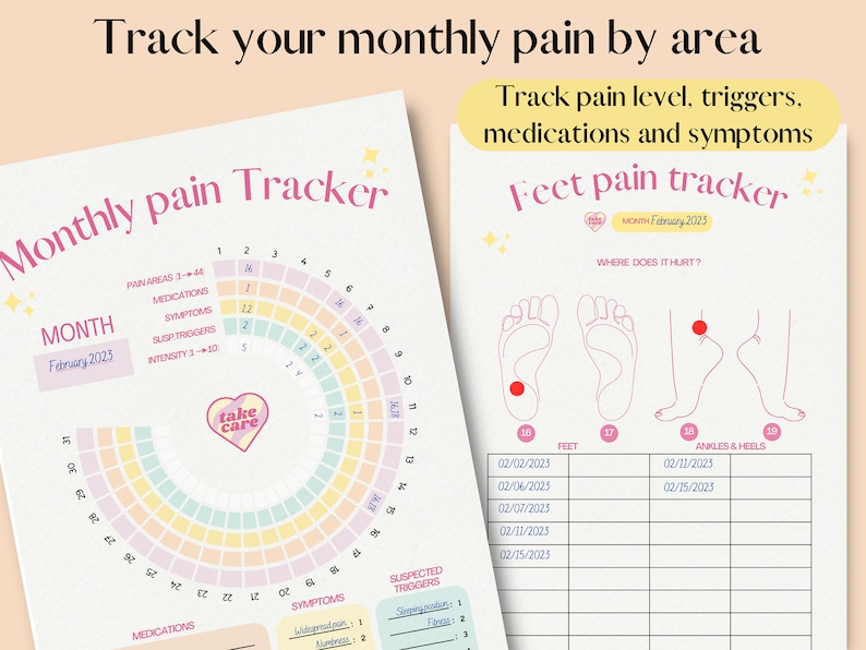 Chronic Pain Tracker Journal Printable, Symptom Tracker Log ...