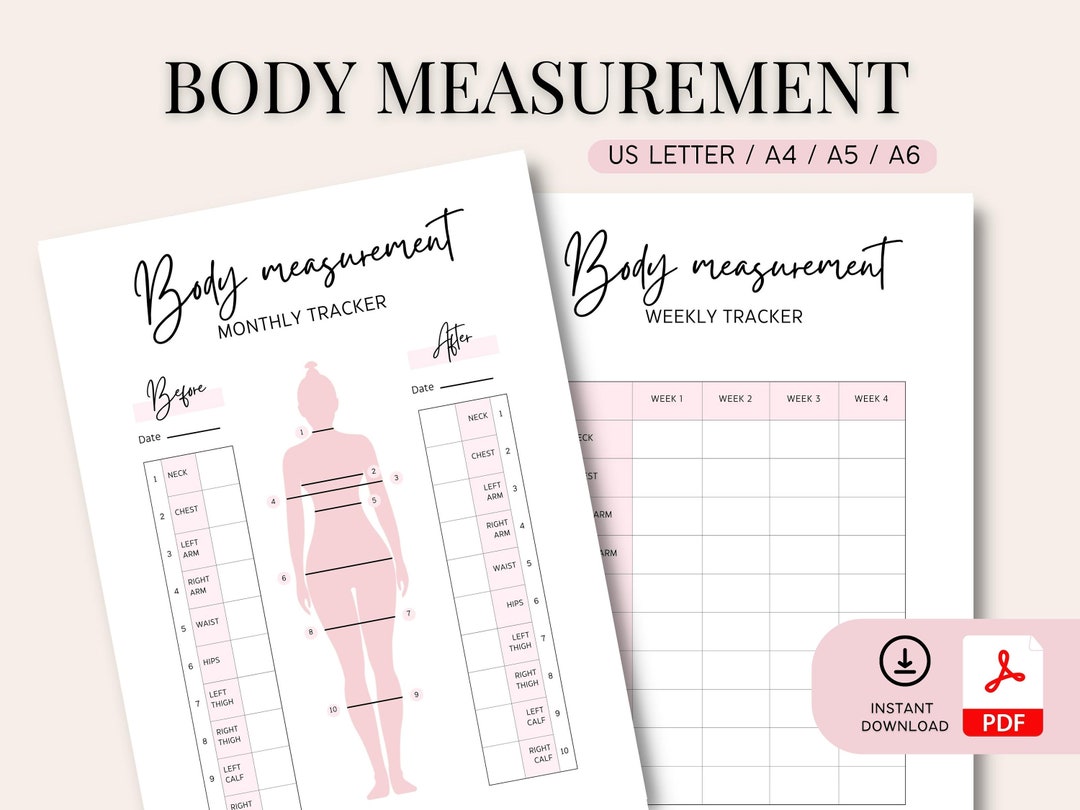 Body Measurement Tracker, Weekly Weight Loss Tracker Printable, Weight ...