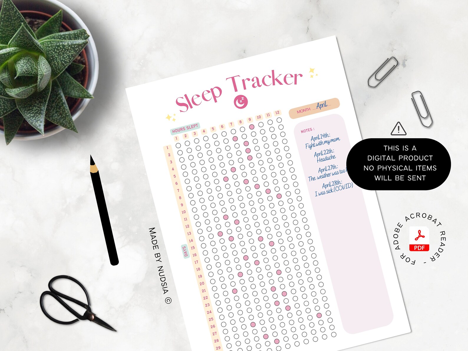 Yearly Sleep Tracker Printable, Sleep Quality Journal, Monthly Sleep ...