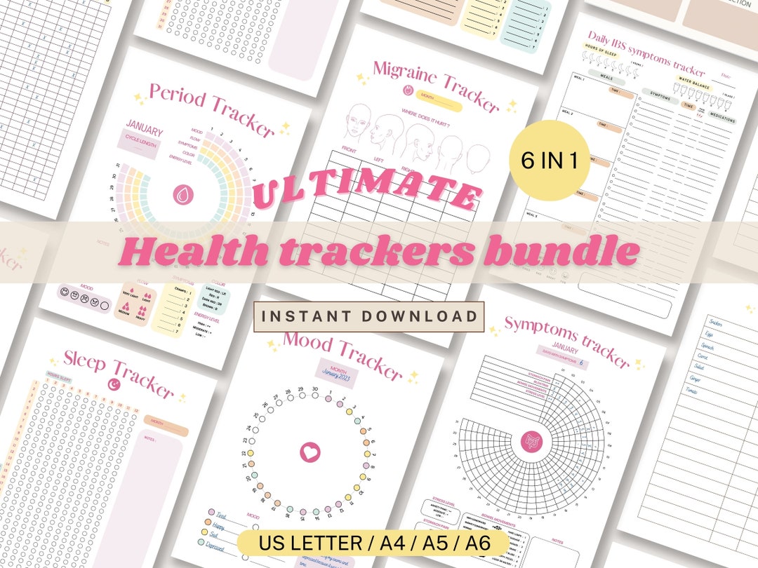 Health Bundle Tracker, Medical Journal Bundle, Food Sensitivity Journal ...