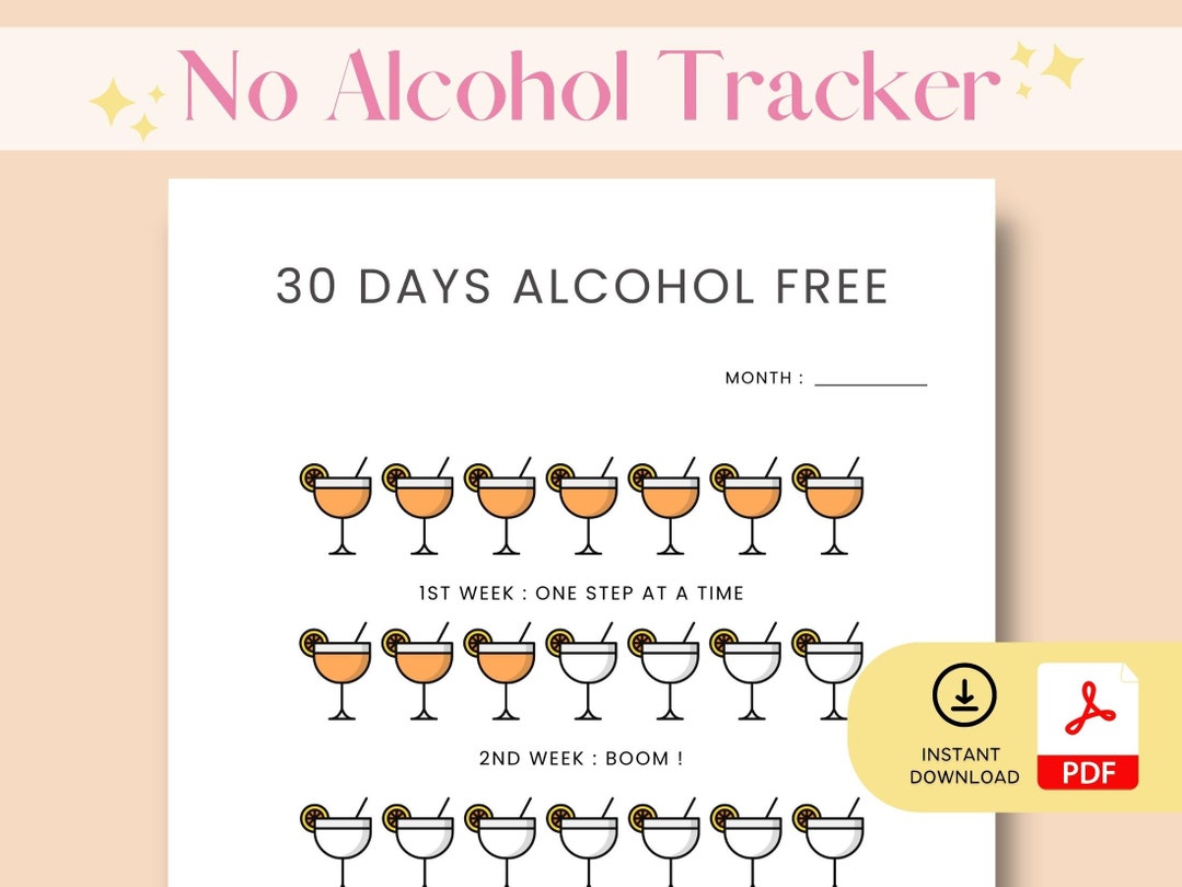 Dry Month Challenge, No Alcohol Month Dry January Tracker, Stop ...