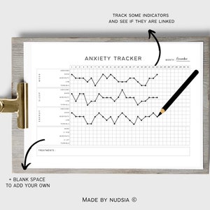 Monthly Anxiety Tracker, Depression Symptom Tracker, Mental Health and ...