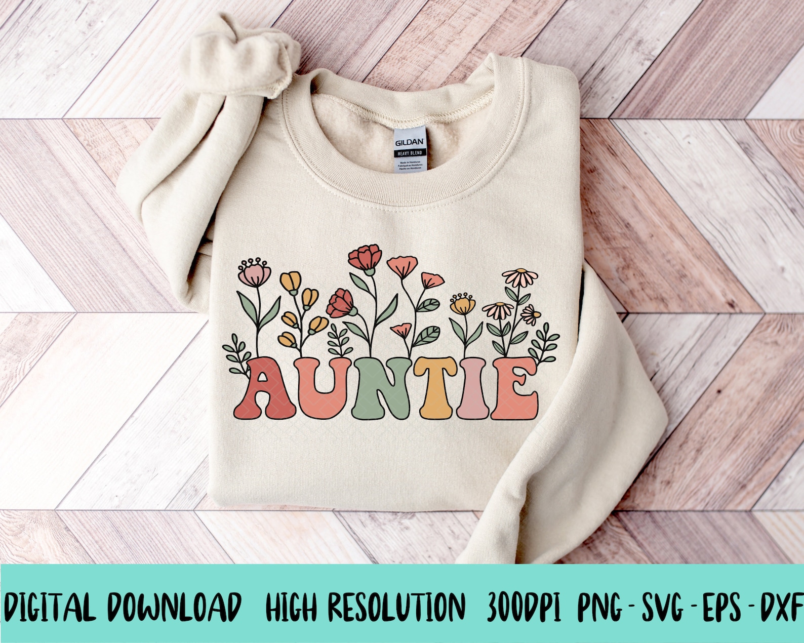 Wildflower Auntie Svg Png, Floral Auntie Svg, Auntie Png, Aunt Svg ...
