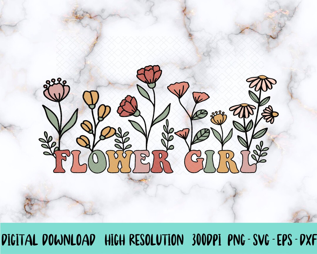 Wildflower Flower Girl Svg Png, Flower Girl Svg,bridal Party Png,bride ...