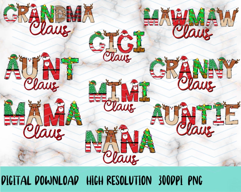 Personalized Christmas Png, Mama Claus Png, Nana Claus Png, Mimi Claus ...