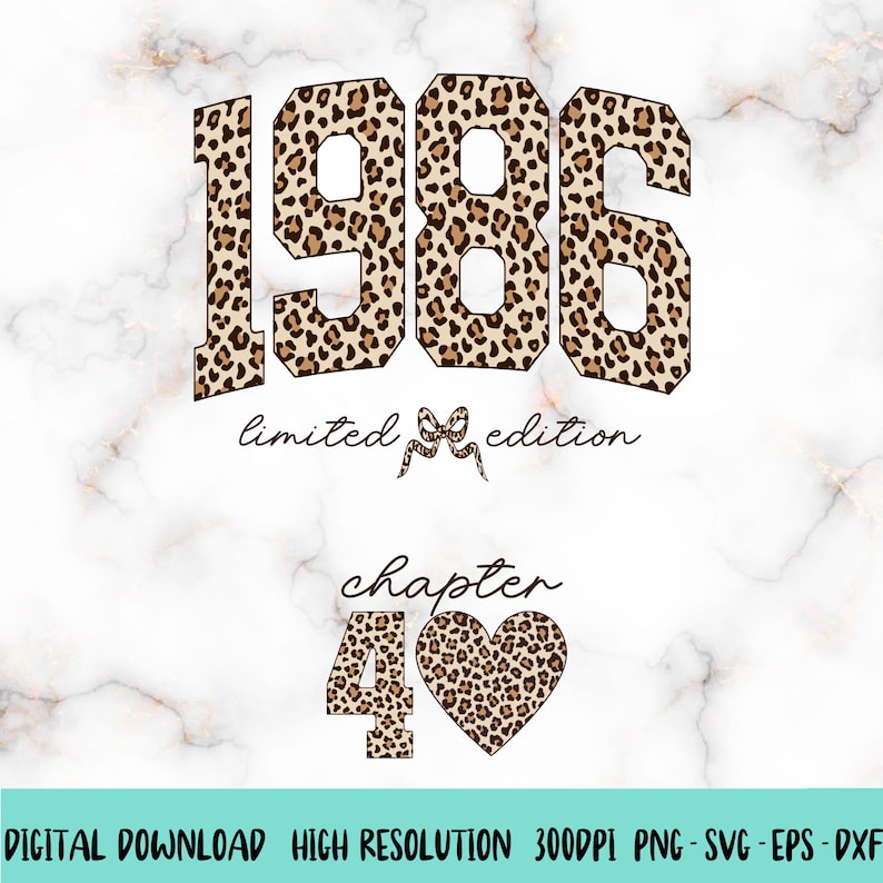 1986 Retro Birthday Shirt Design, Leopard 40th Birthday Gifts for Women ...
