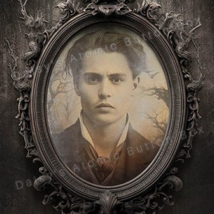 Johnny Depp SET of 4 Gothic Ornate Oval Frame Prints / 8.25x10.75 ...