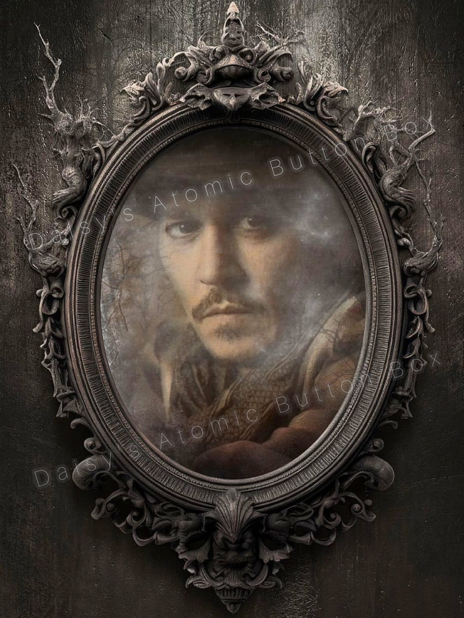 Johnny Depp SET of 4 Gothic Ornate Oval Frame Prints / 8.25x10.75 ...
