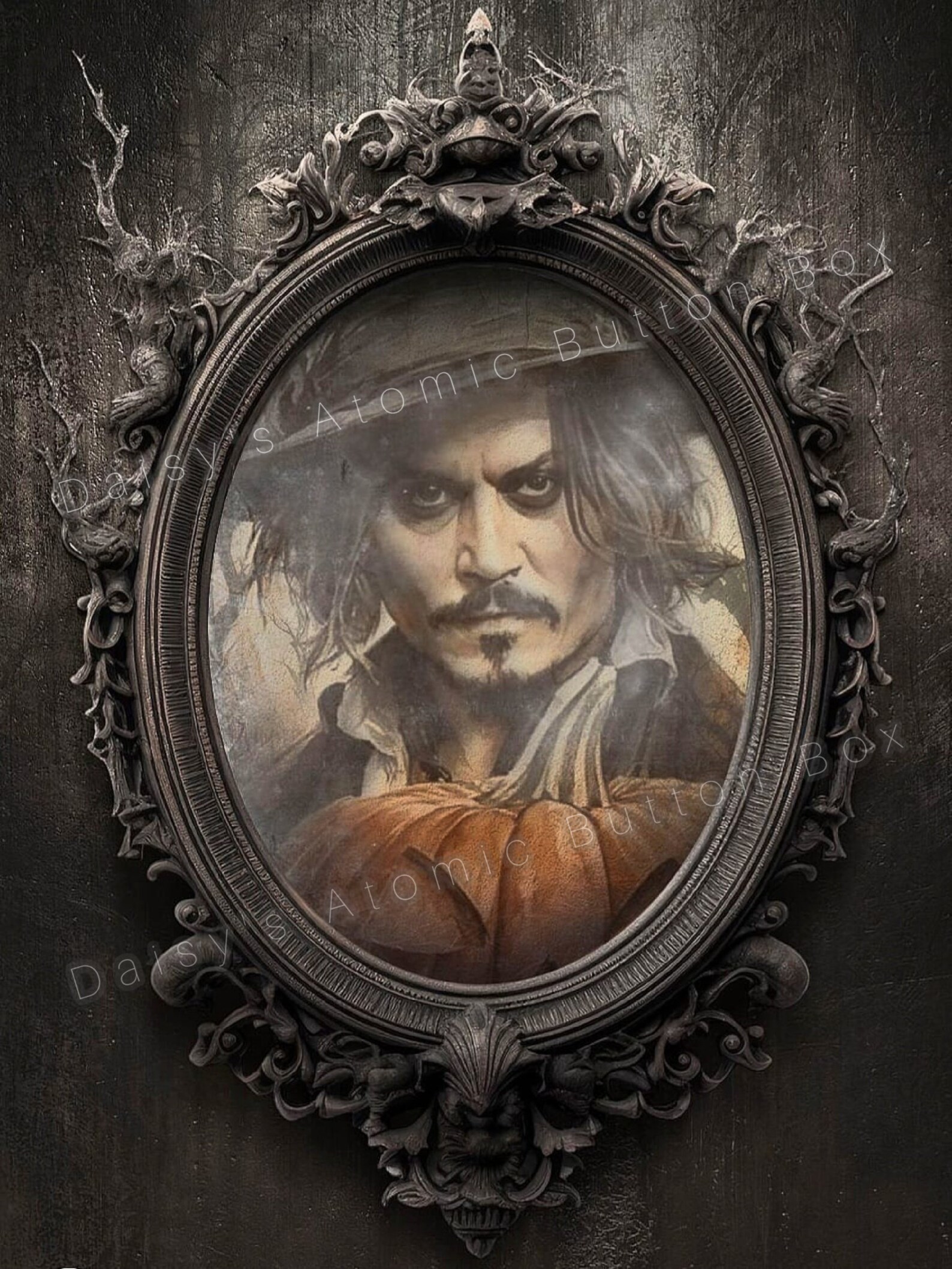 Johnny Depp SET of 4 Gothic Ornate Oval Frame Prints / 8.25x10.75 ...