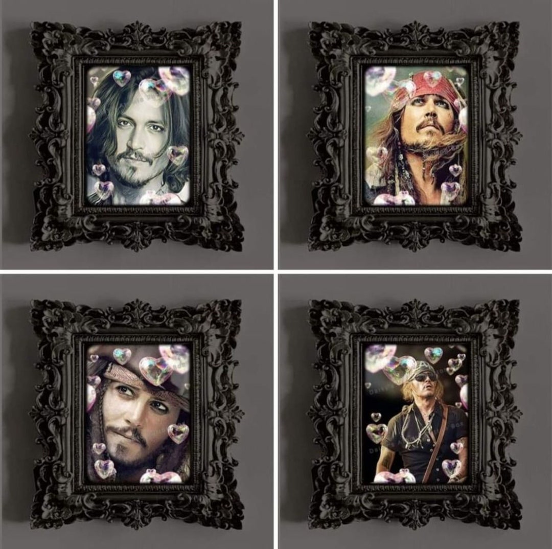 Johnny Depp SET of 4 Color Prints / Hearts /8.25x10.75" Ready to Frame ...