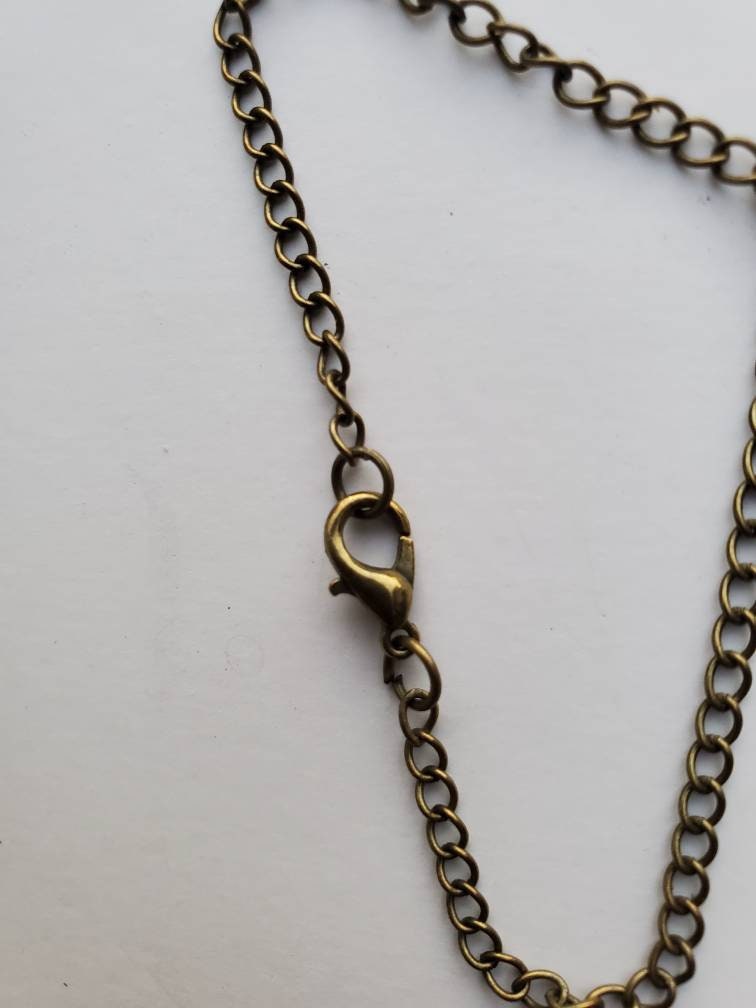 Dark Shadows Pendant Necklace With 24 Inch Chain/ Blackened Gold Bezel ...