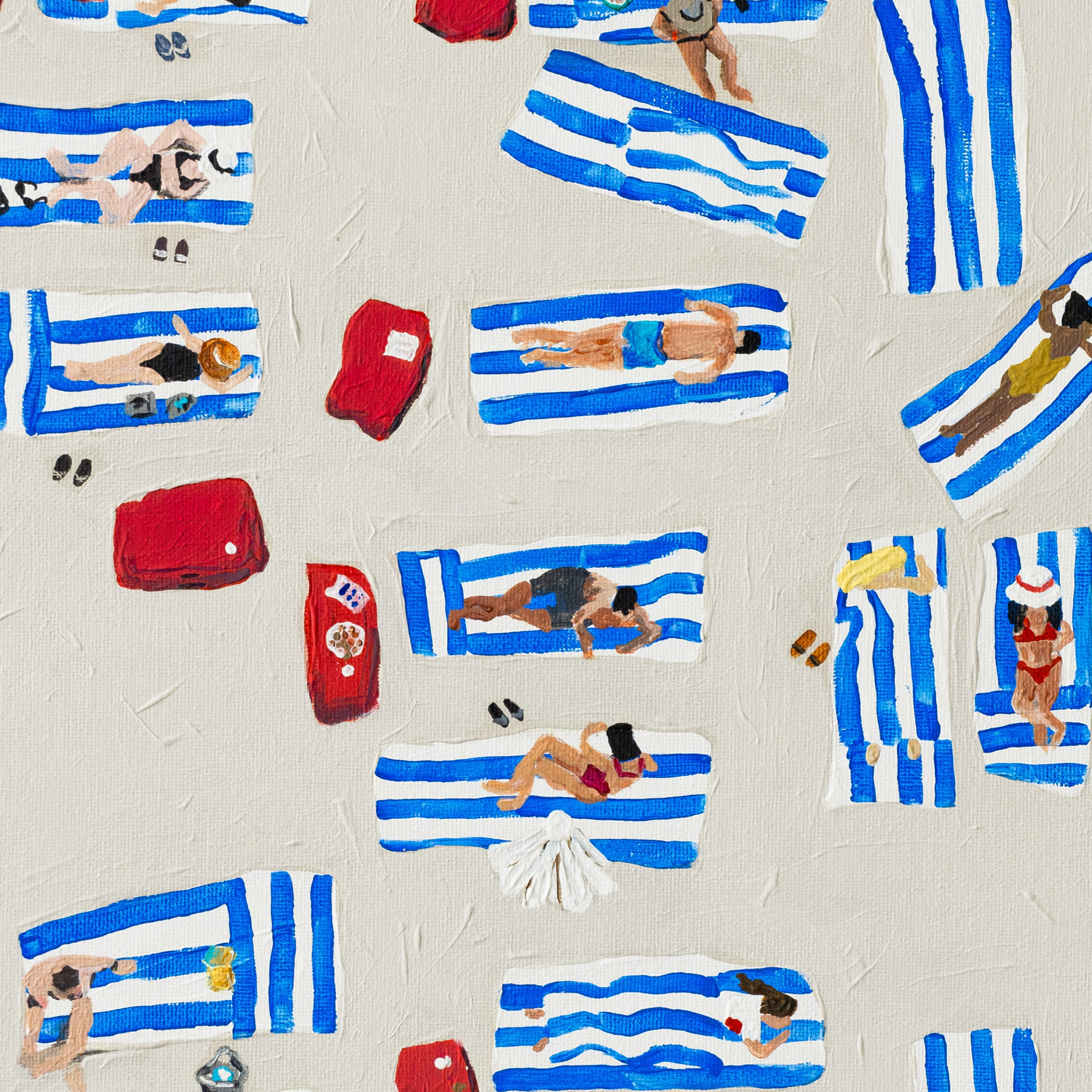 Aerial Beach Print Coastal Prints People on the Beach Wall Art ...