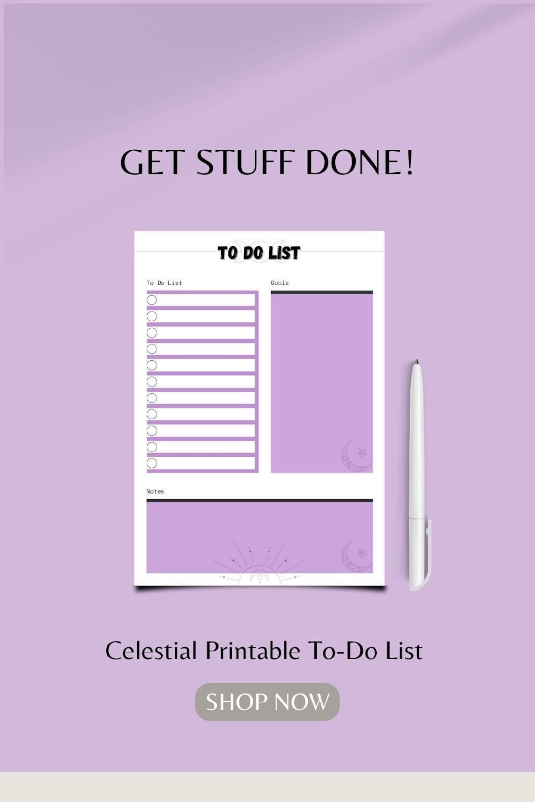 To-do List Planner Printable PDF Planner Celestial To-do List Planner 3 ...