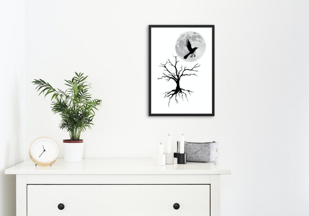 Moonlight Flight SVG PNG Gothic Crow Svg Png - Etsy
