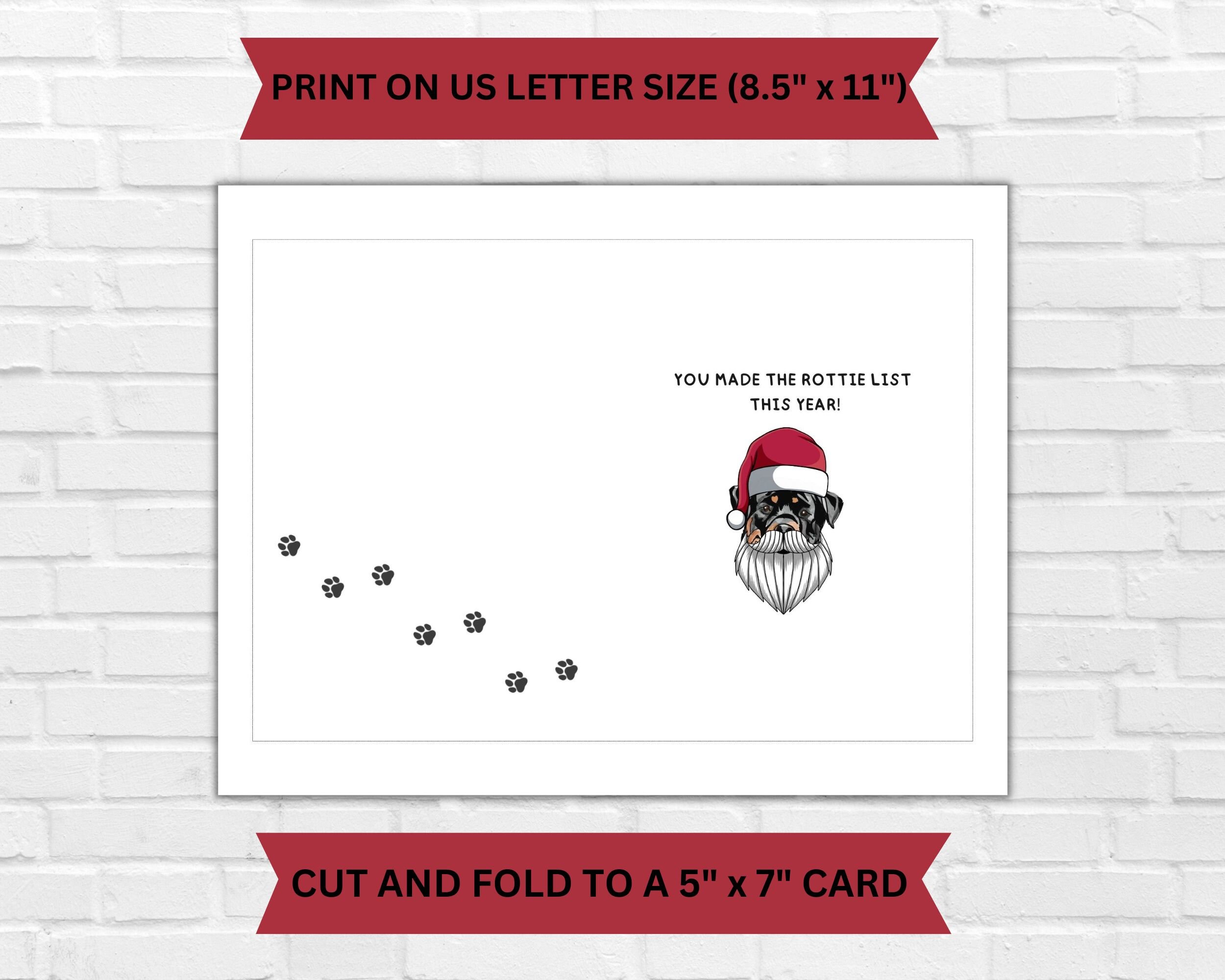 Printable Card Funny, Dog Christmas Cards, Digital Cards, Rottweiler ...