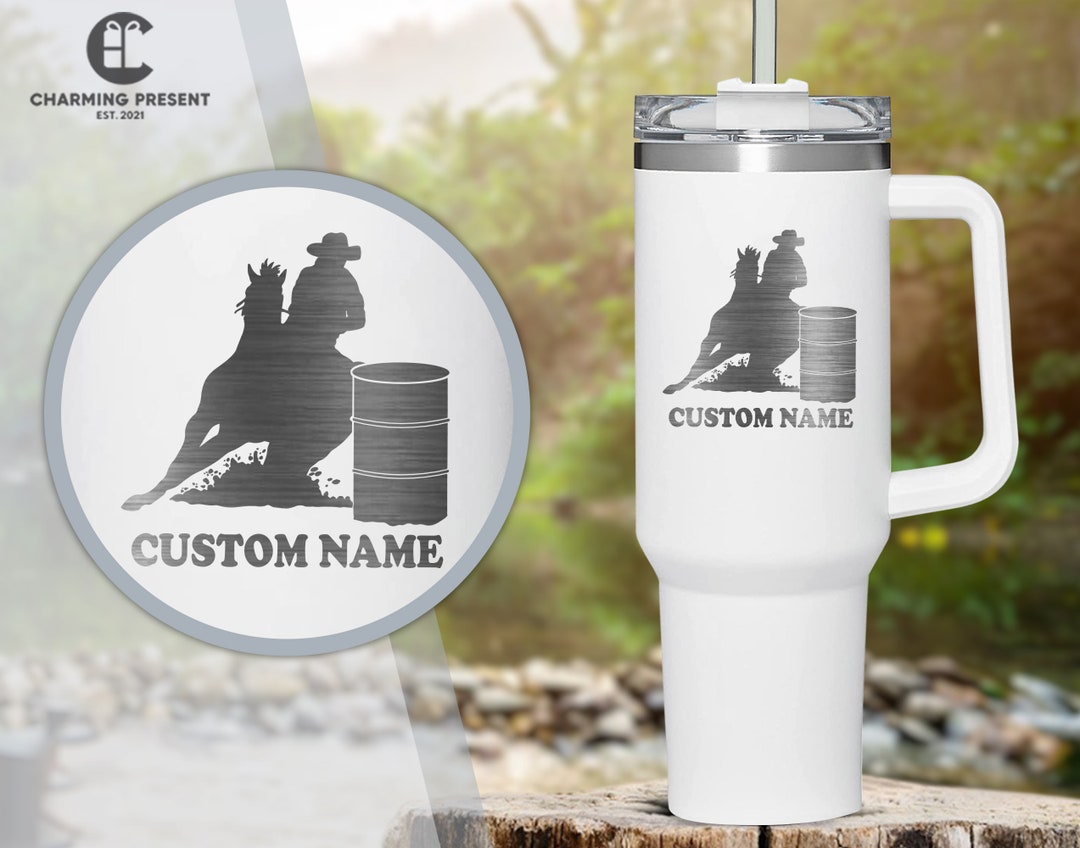 Personalized Barrel Racer 40oz Tumbler With Handle Custom - Etsy Australia