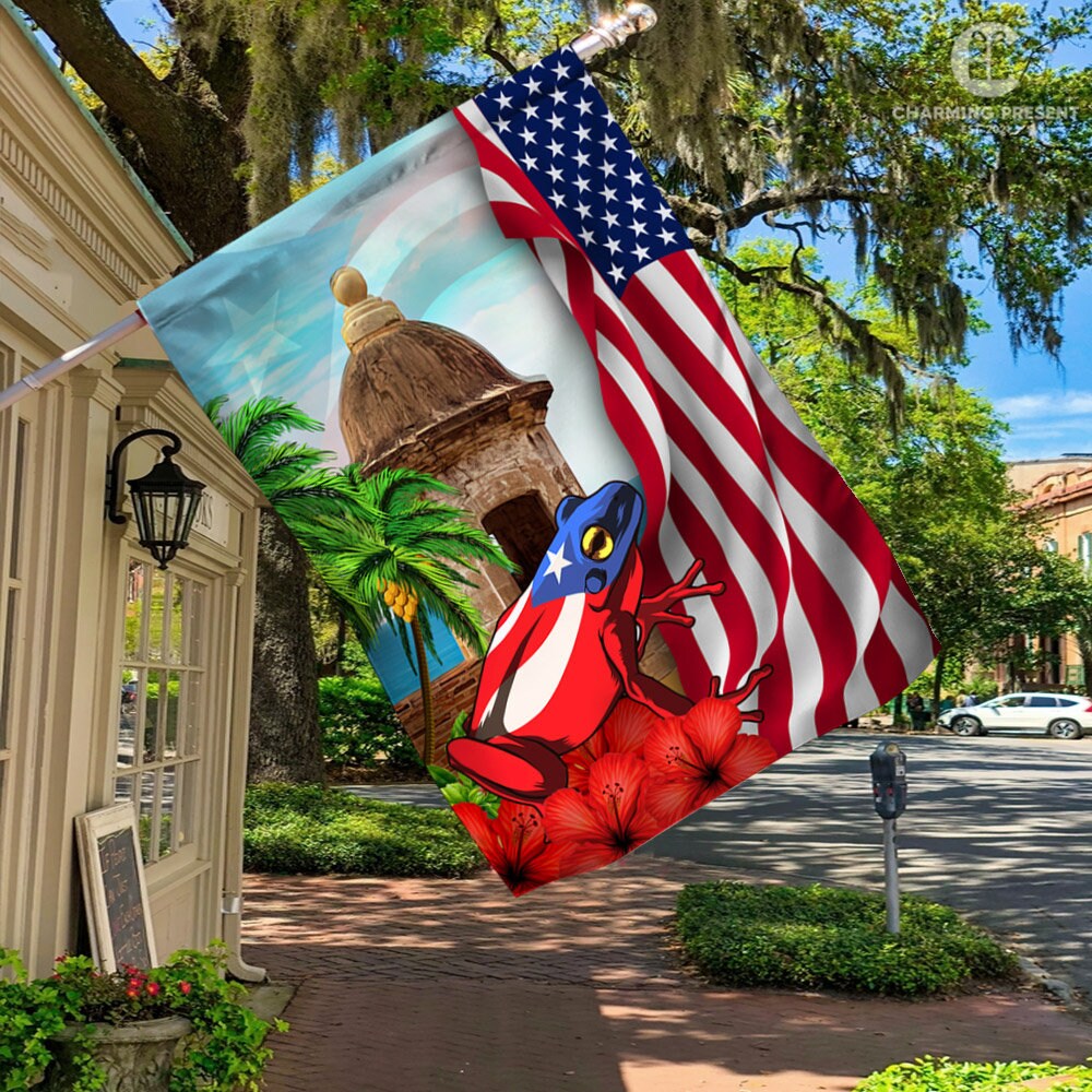 Puerto Rico Hibiscus Flower Flag Toad Frog Puerto Rico - Etsy