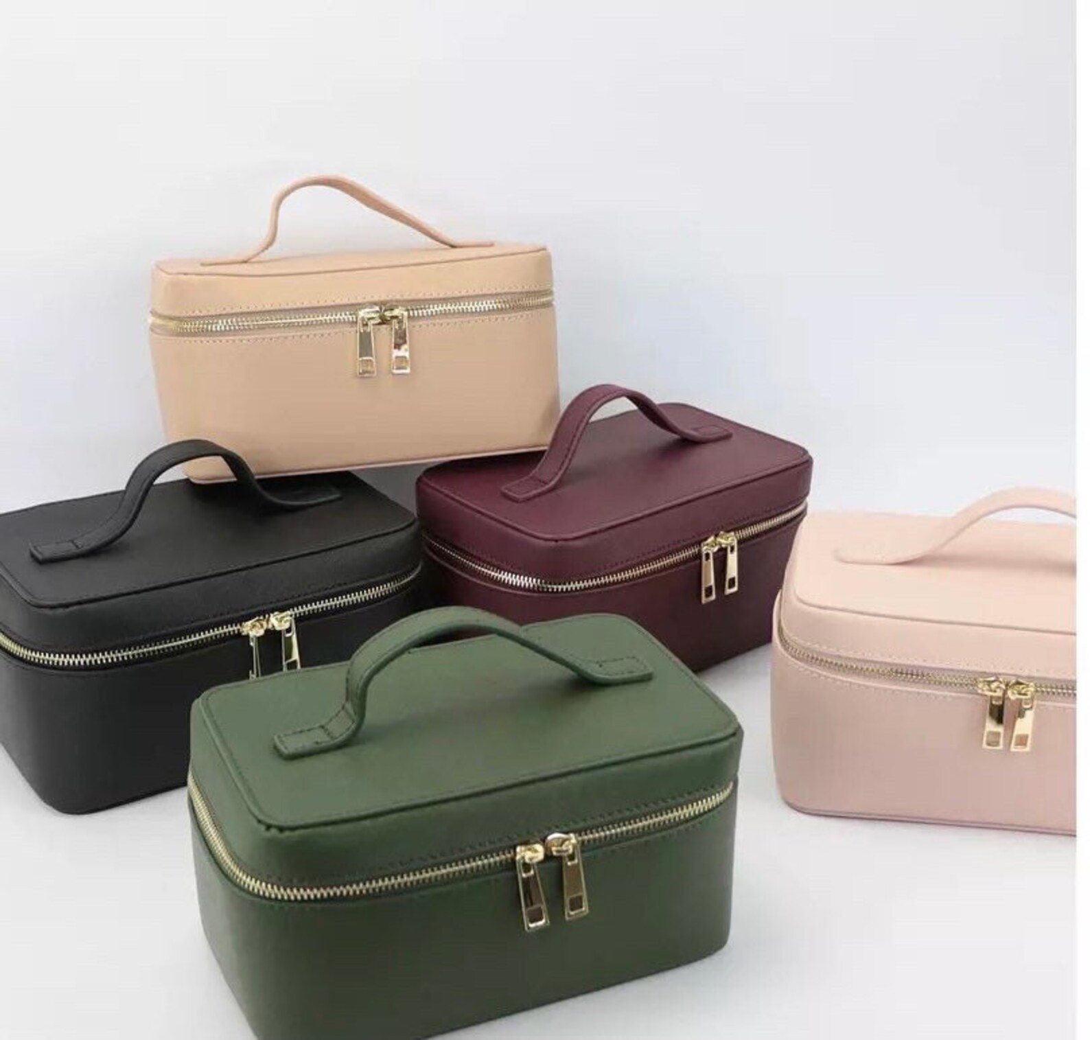 Portable Leather Toiletry Case, Makeup Organizer and Cosmetics Case - Etsy