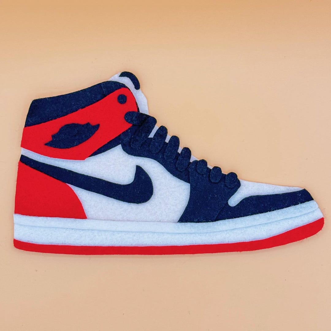 Handmade Felt Sneaker Art - J1 Black Toe - Framed Sneaker Wall Art ...