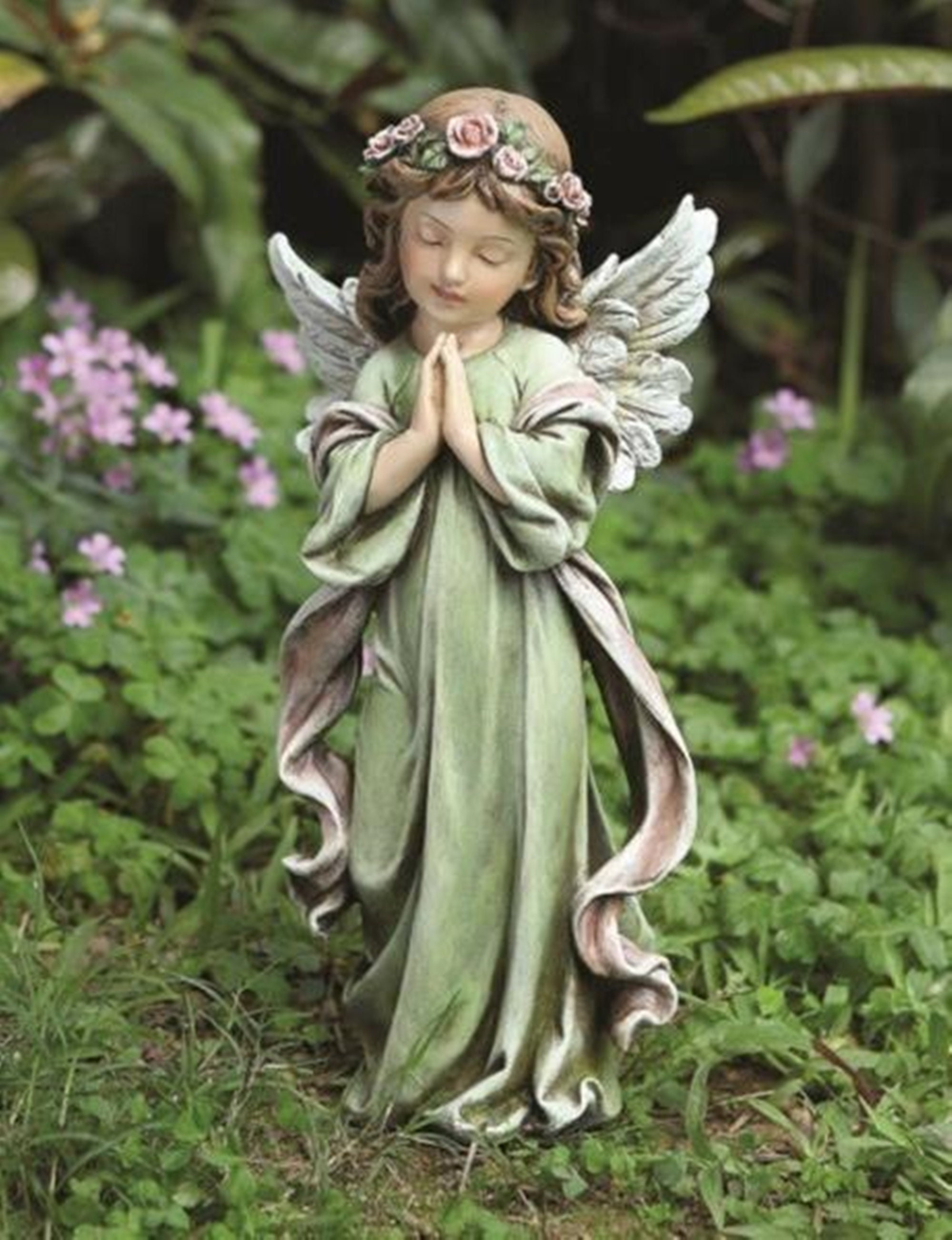 Little Girl Praying Angel Cherub Garden Statue - Etsy