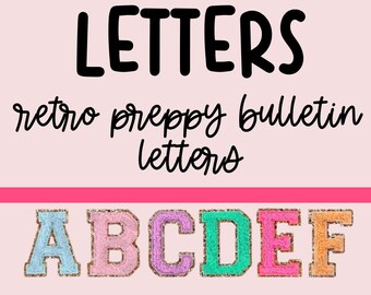 Groovy Retro Varsity Bulletin Board Letters, Letter Clipart, Printable ...