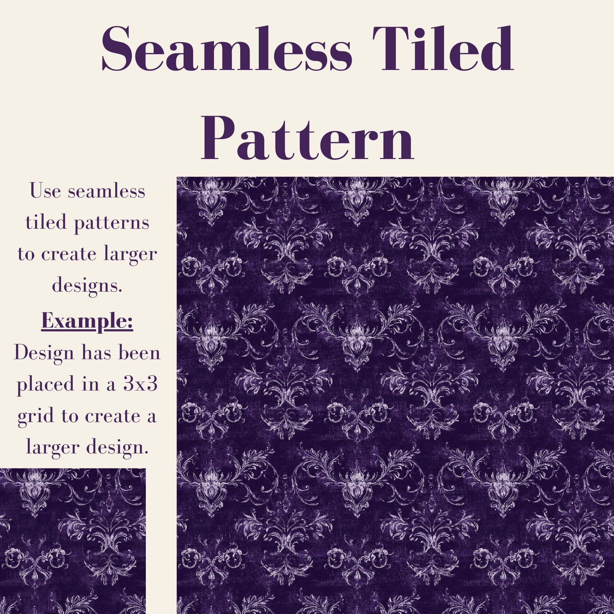 Vintage Deep Violet Digital Paper Pack: Seamless Scrapbook Designs (PNG ...