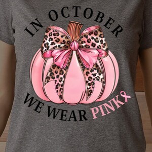 In October We Wear Pink Png Pumpkin Cheetah - Etsy