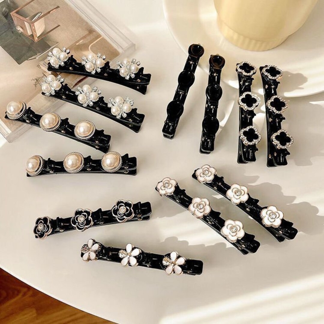 Sparkling Crystal Stone Braided Hair Clips, Double Bangs Hair Clips ...