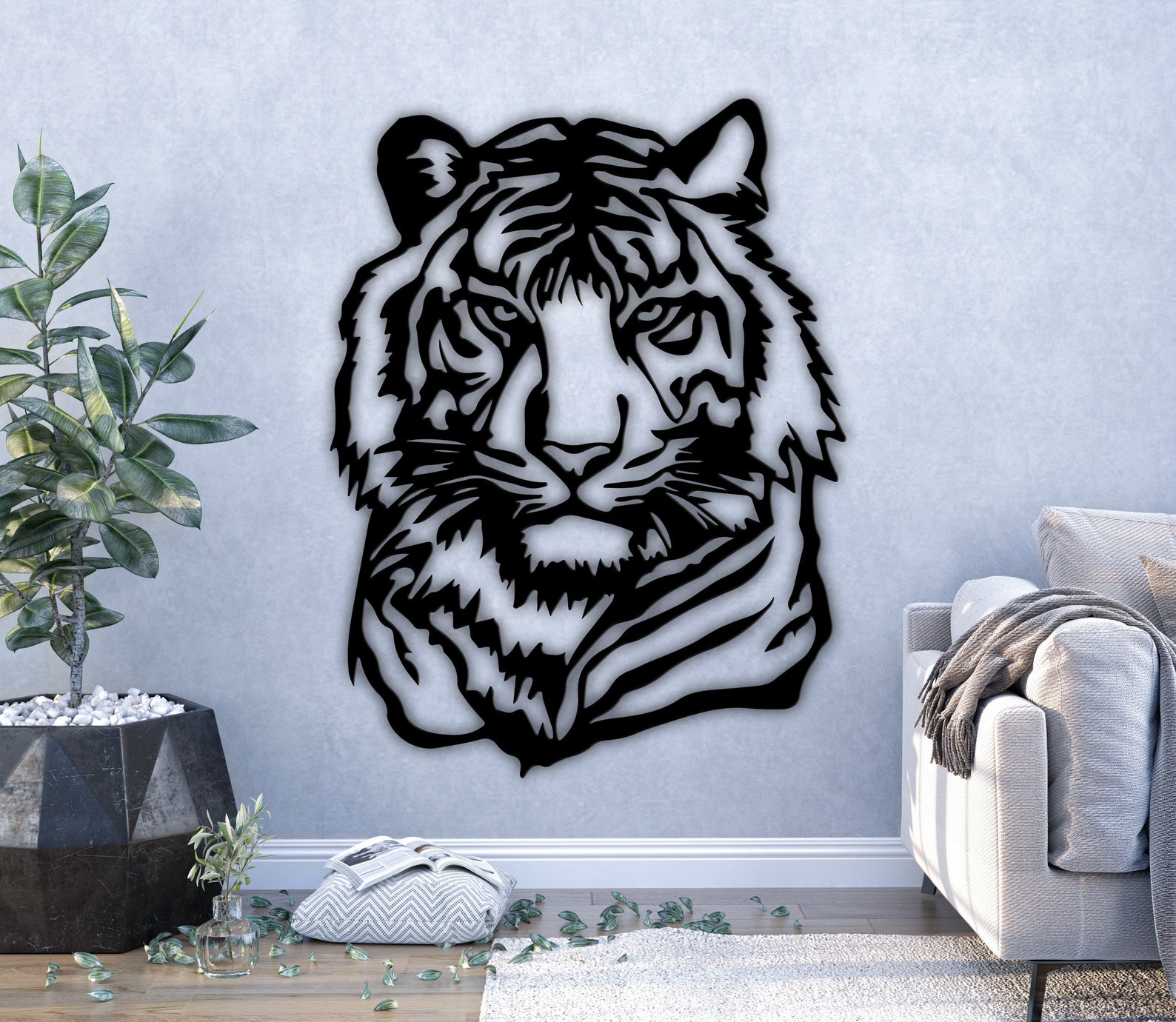 Tiger Dxf, Tiger Metal Wall Art, Tiger Svg, Tiger Decal, Tiger Cricut ...