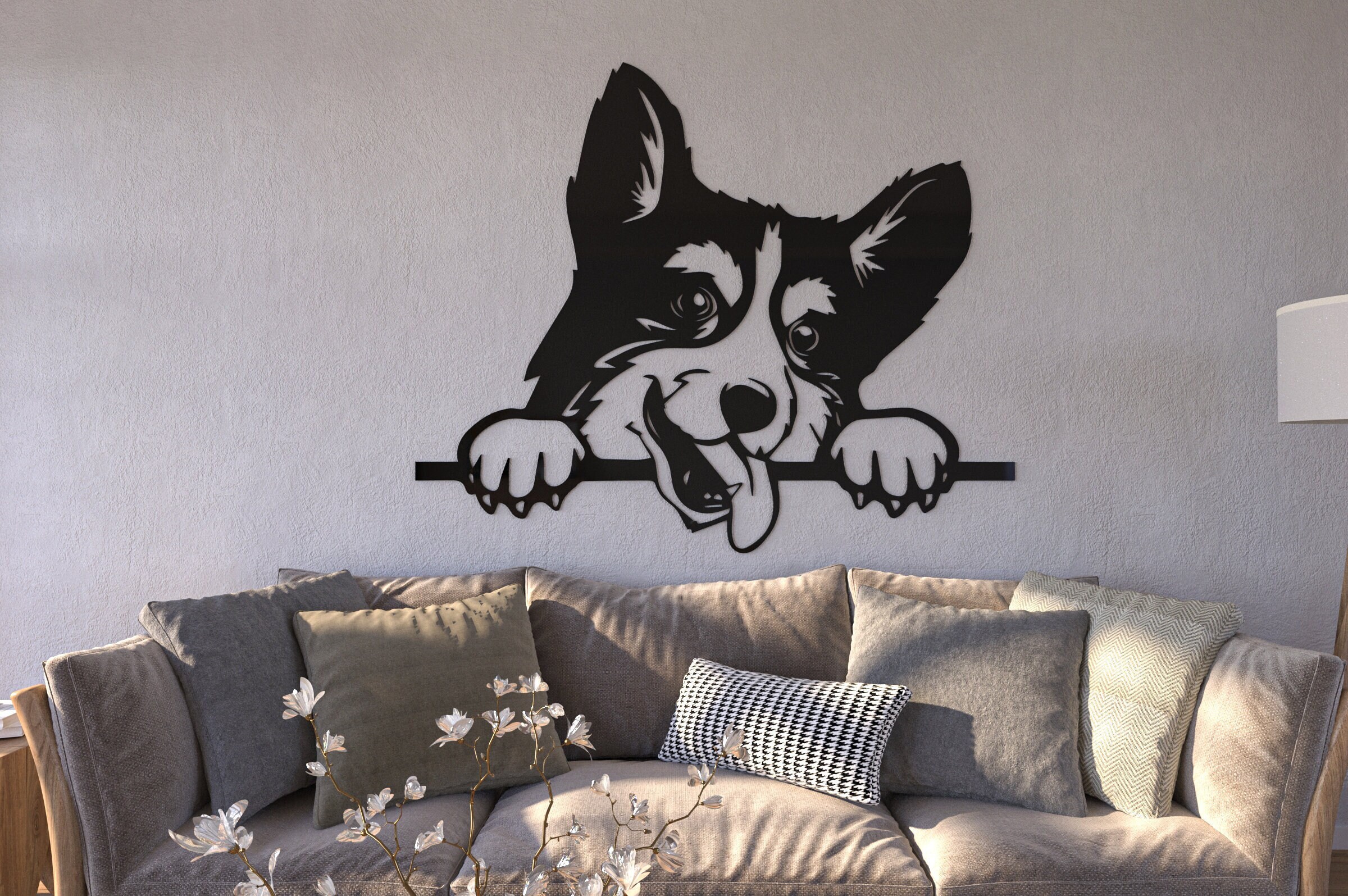 Dog DXF Files Metal Wall Art Laser Cut Signboard SVG Ai - Etsy