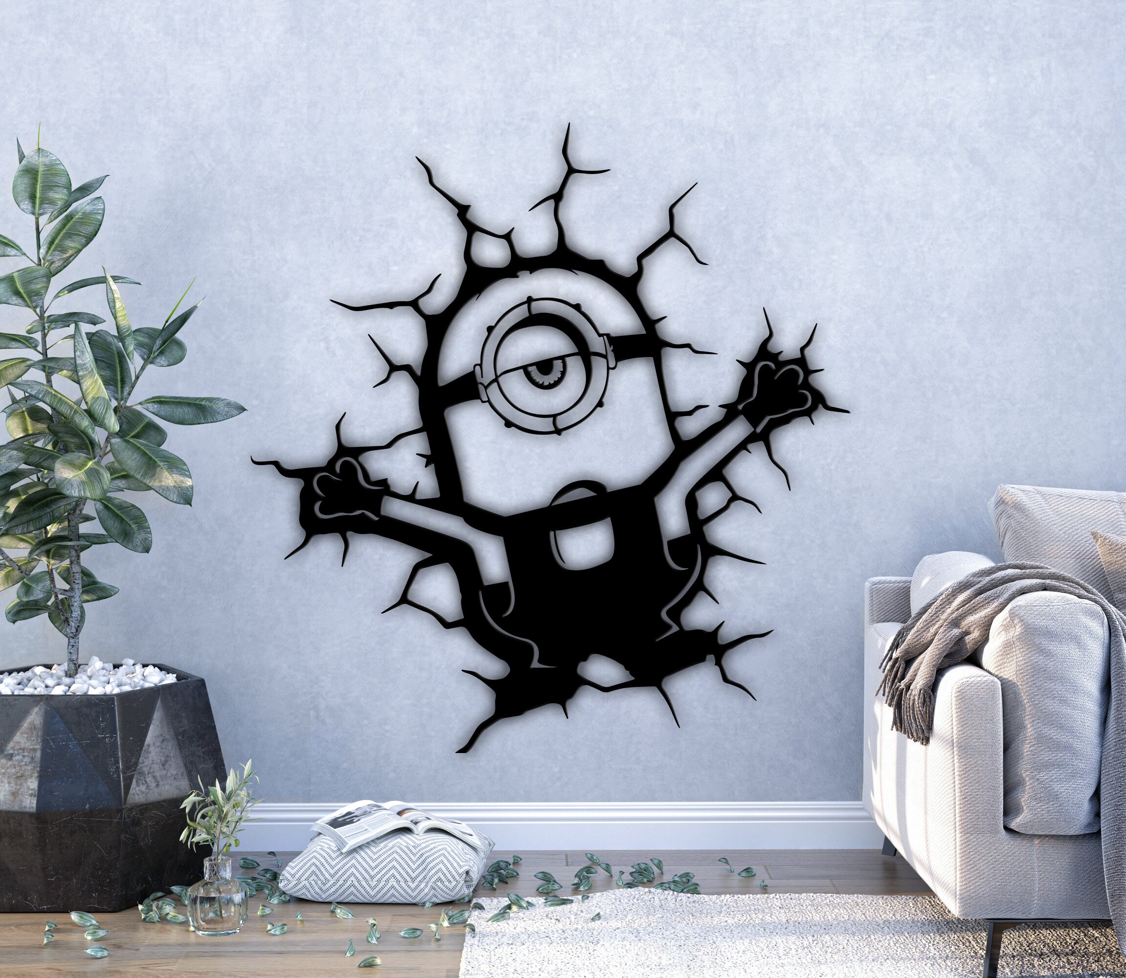Minions Svg Minion Metal Wall Art Customize Minion, Minion Decal ...