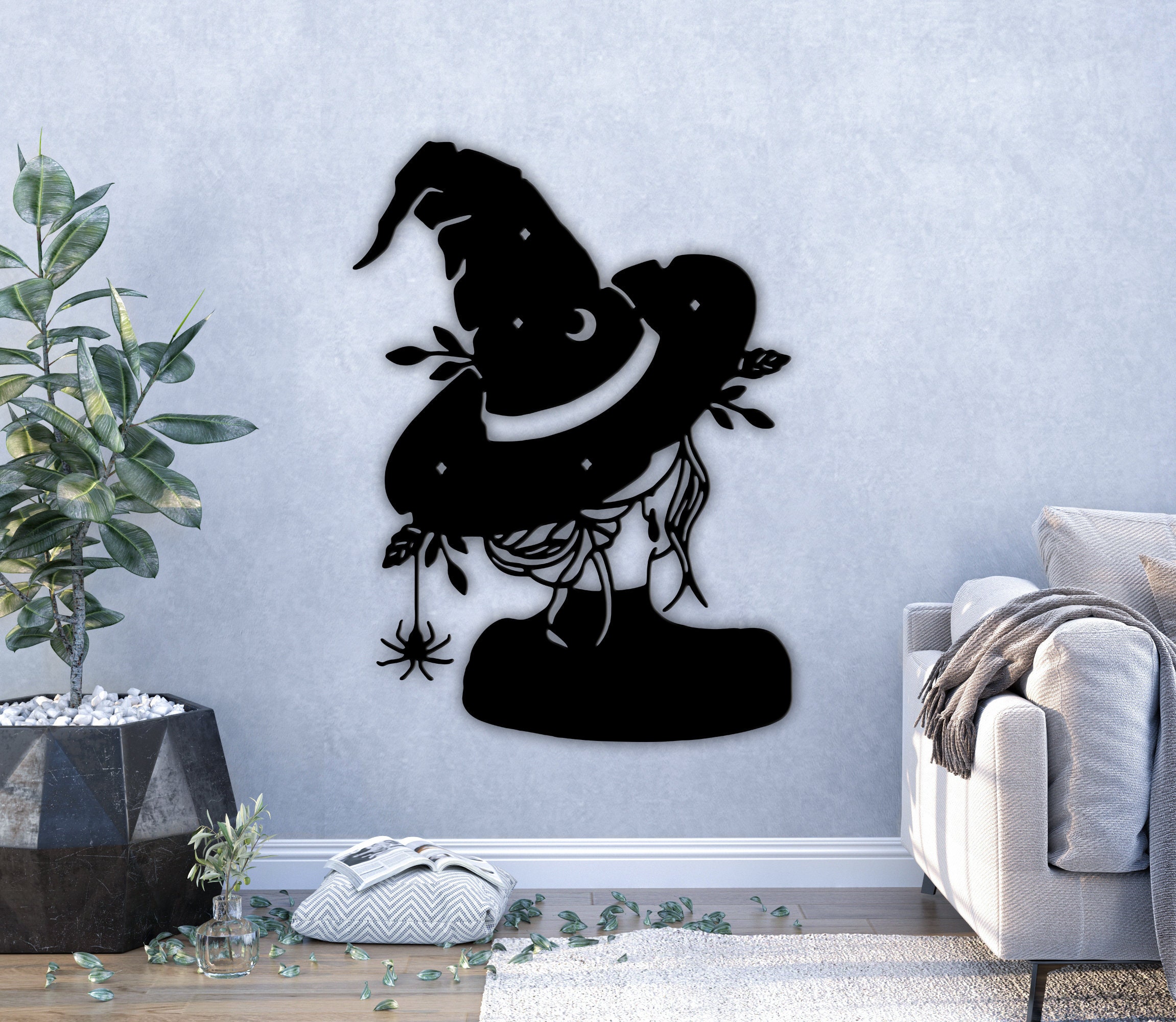 Witch DXF Files Metal Wall Art Witch Laser File Svg Witch - Etsy