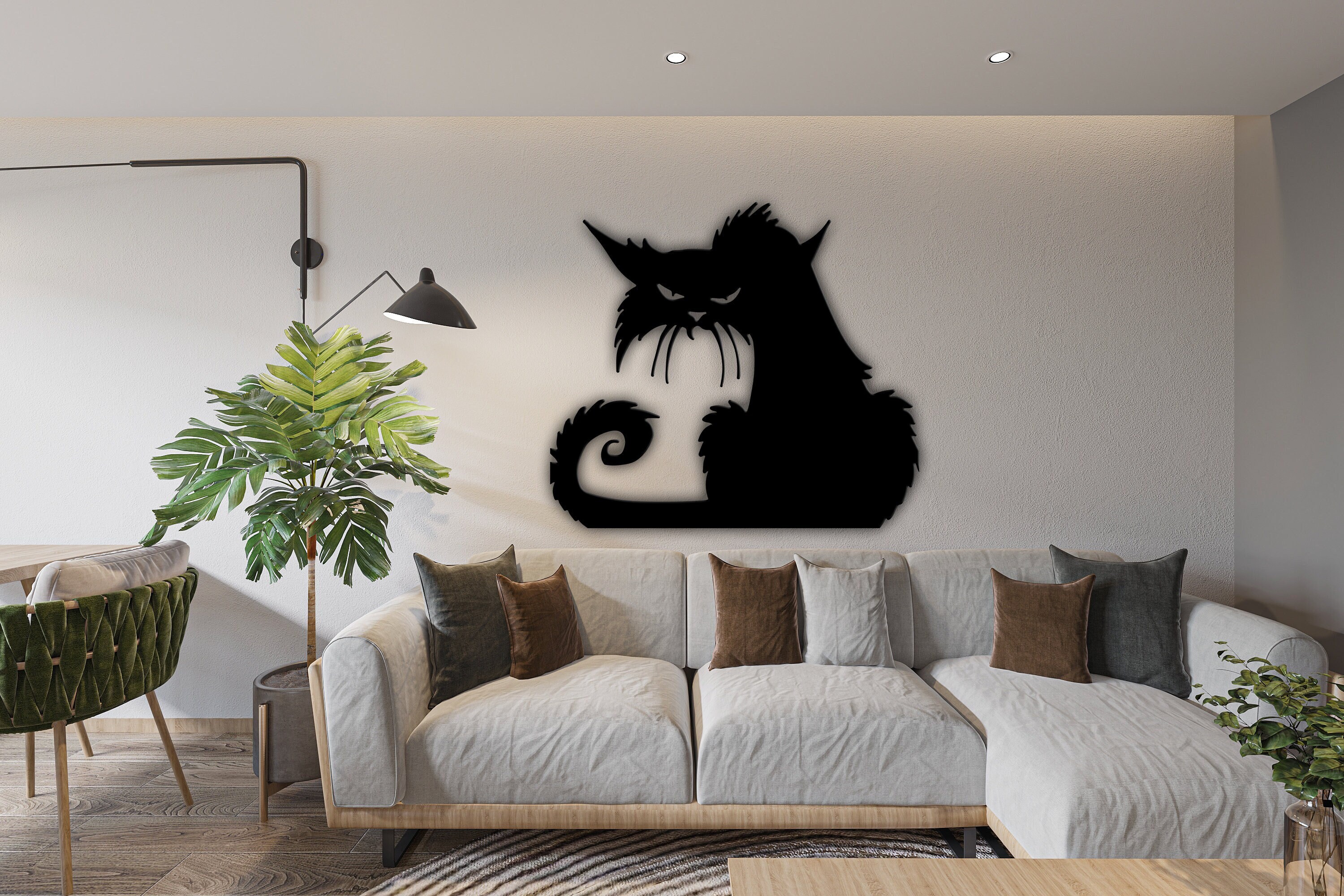Halloween Cat DXF File, Metal Wall Art, Halloween Cat Laser File ...