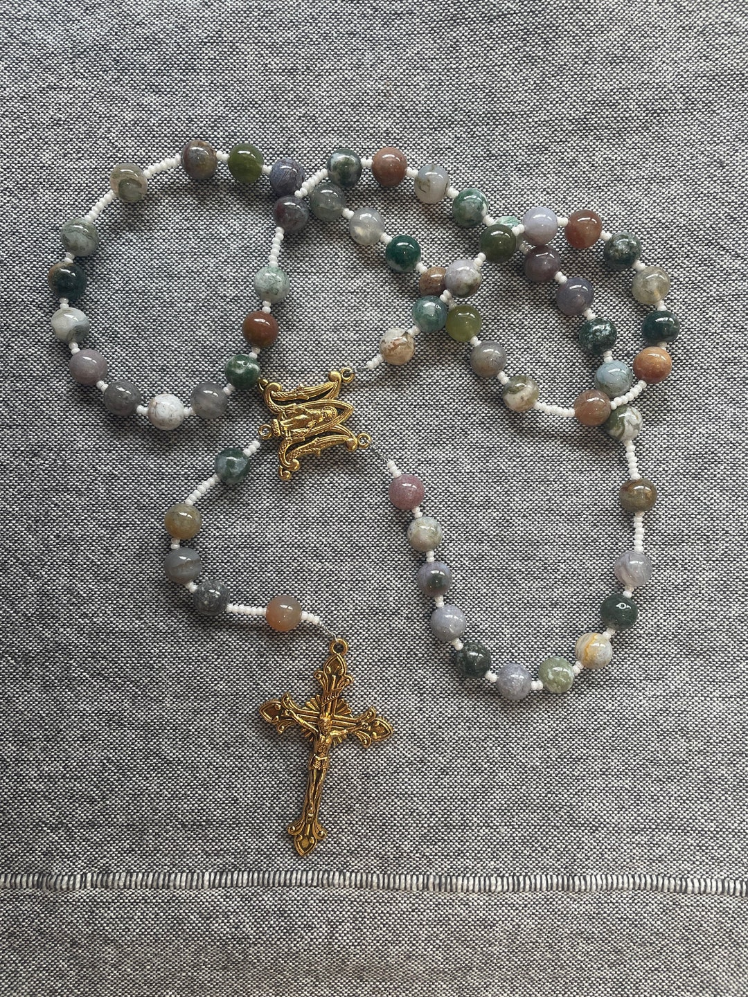 Our Lady of Life Rosary- Natural Stone - Etsy