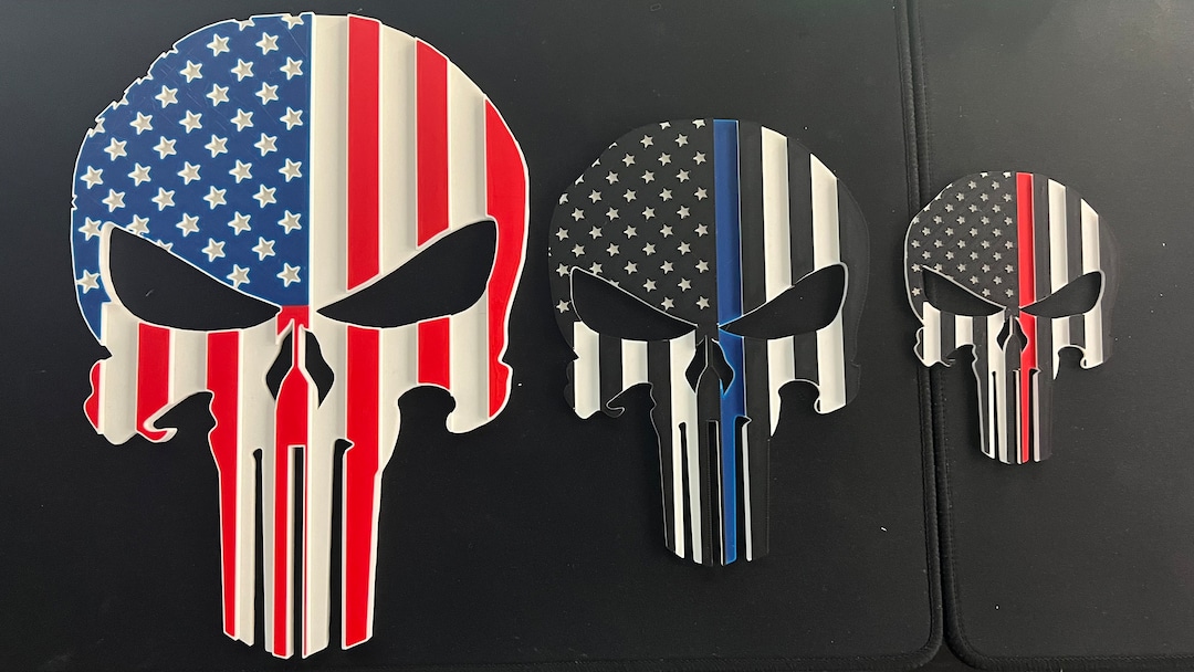 Punisher Skull American Flag - Etsy