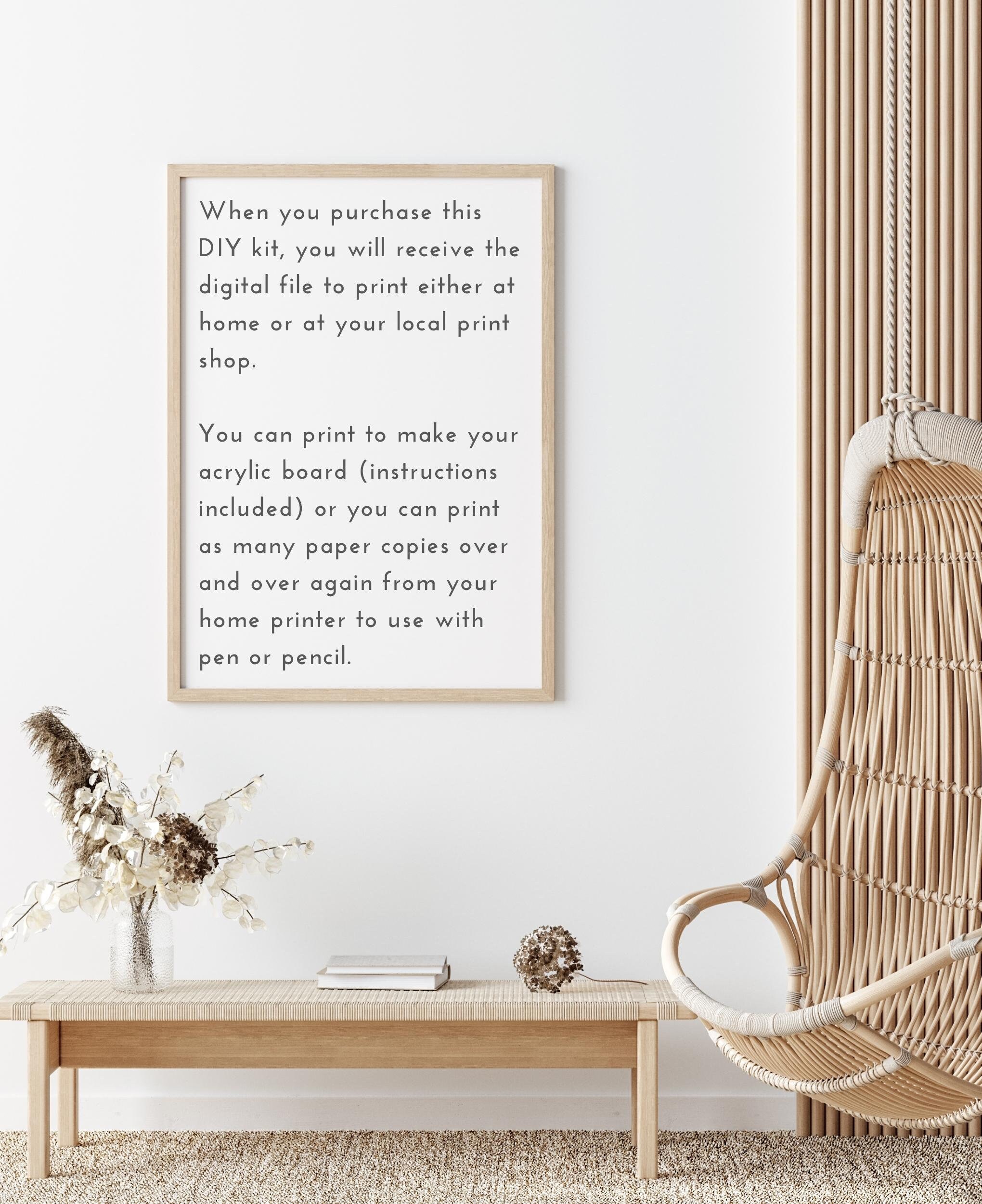 Minimalist Checklist Acrylic Board Checklist Printable Checklist ...